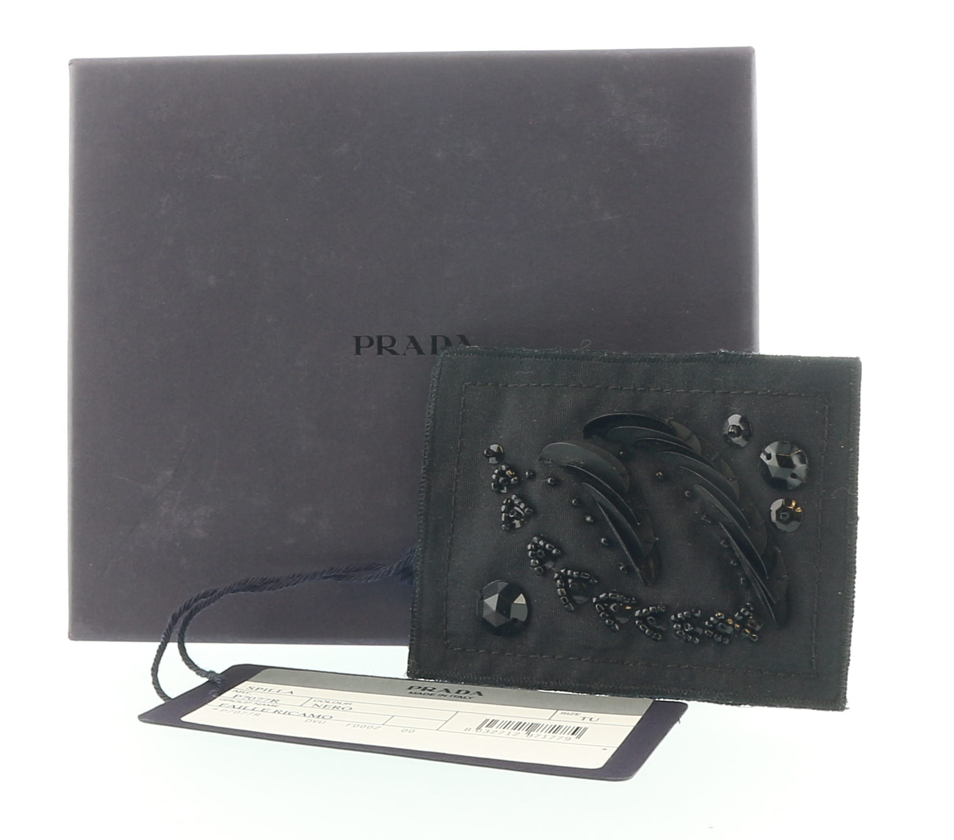Prada Black Fabric Beaded Elegant Brooch Pin-one size – Bluefly
