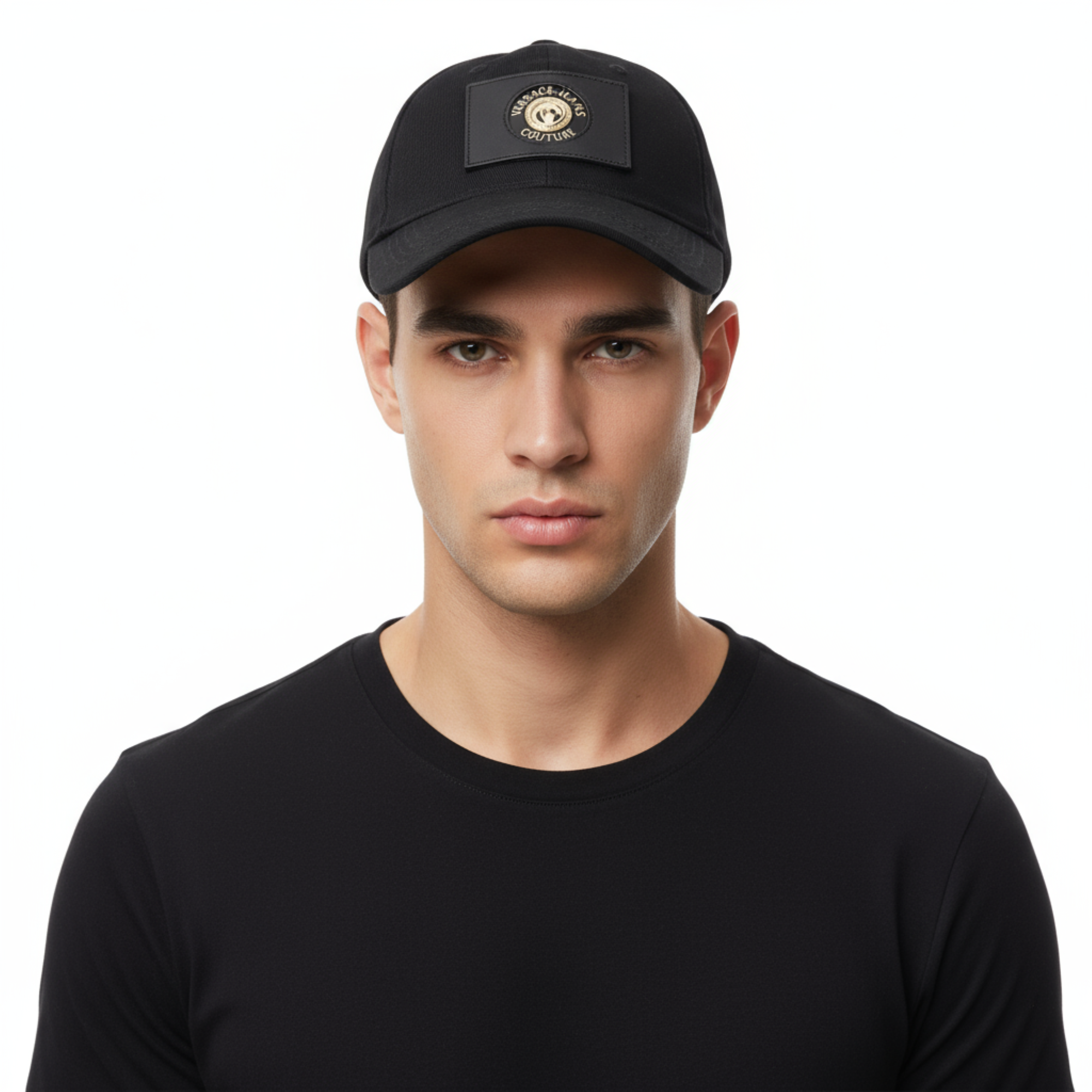 Versace Jeans Couture Black/Gold Classic Medallion Patch Baseball Cap ...