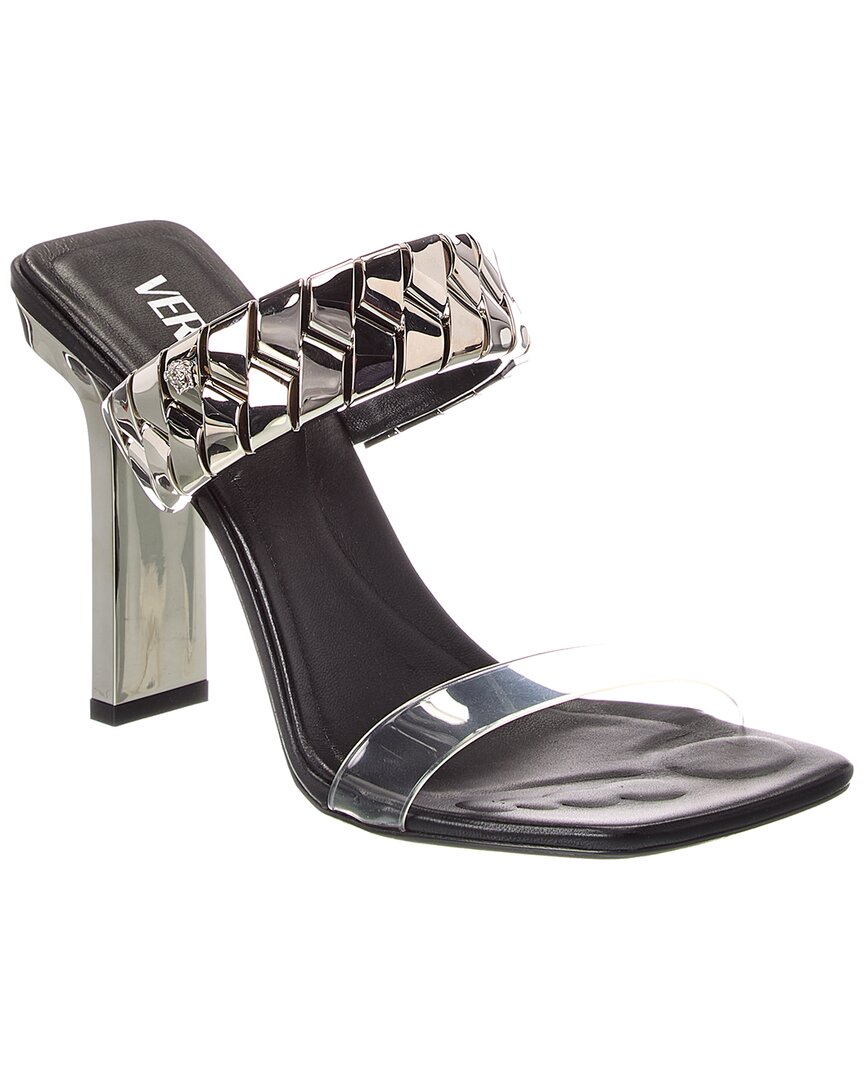 Versace Slice Leather & Vinyl Mule – Bluefly
