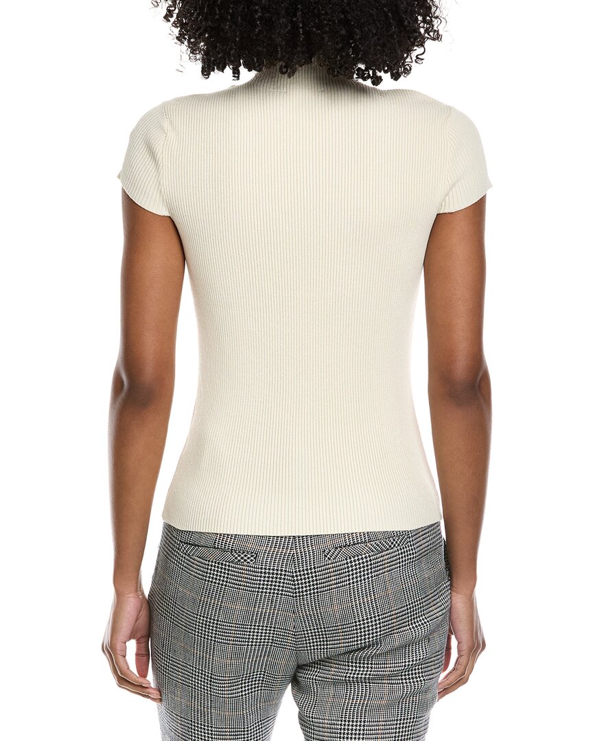 Elie Tahari Cap Sleeve High Neck Rib Top – Bluefly