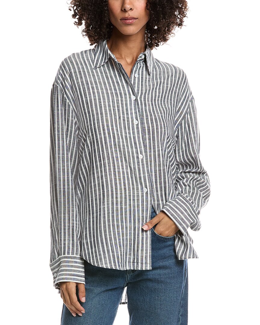 Lyra & Co Linen-Blend Shirt – Bluefly