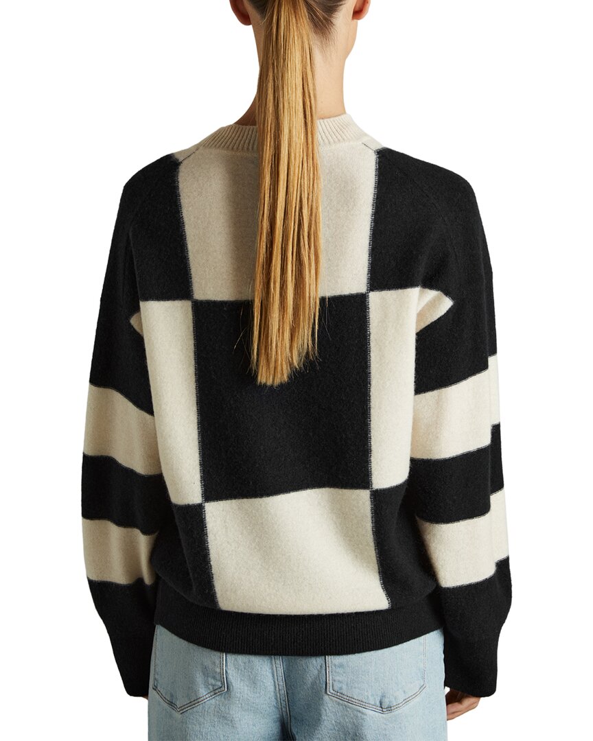 Reiss Becki Square Pattern Wool & Cashmere-Blend Jumper – Bluefly