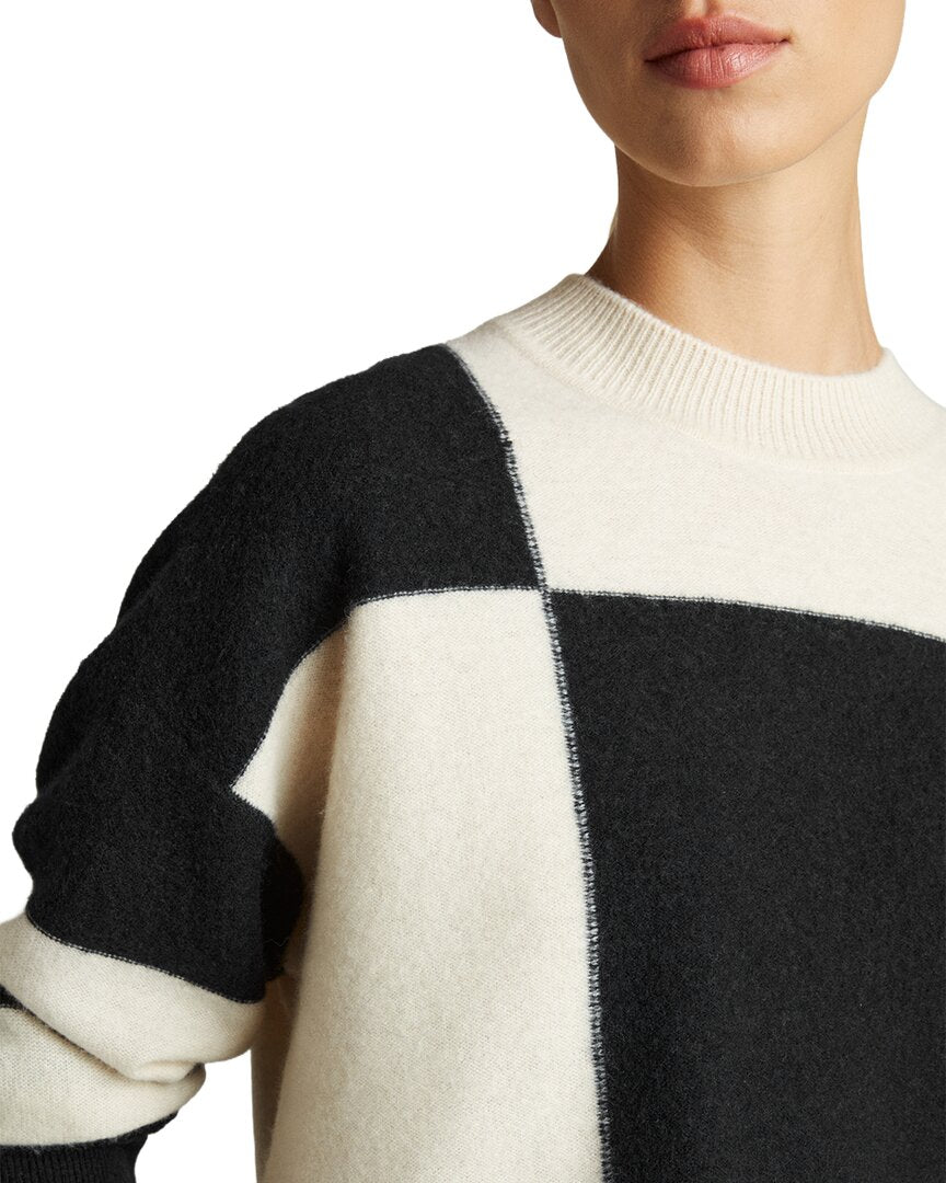 Reiss Becki Square Pattern Wool & Cashmere-Blend Jumper – Bluefly