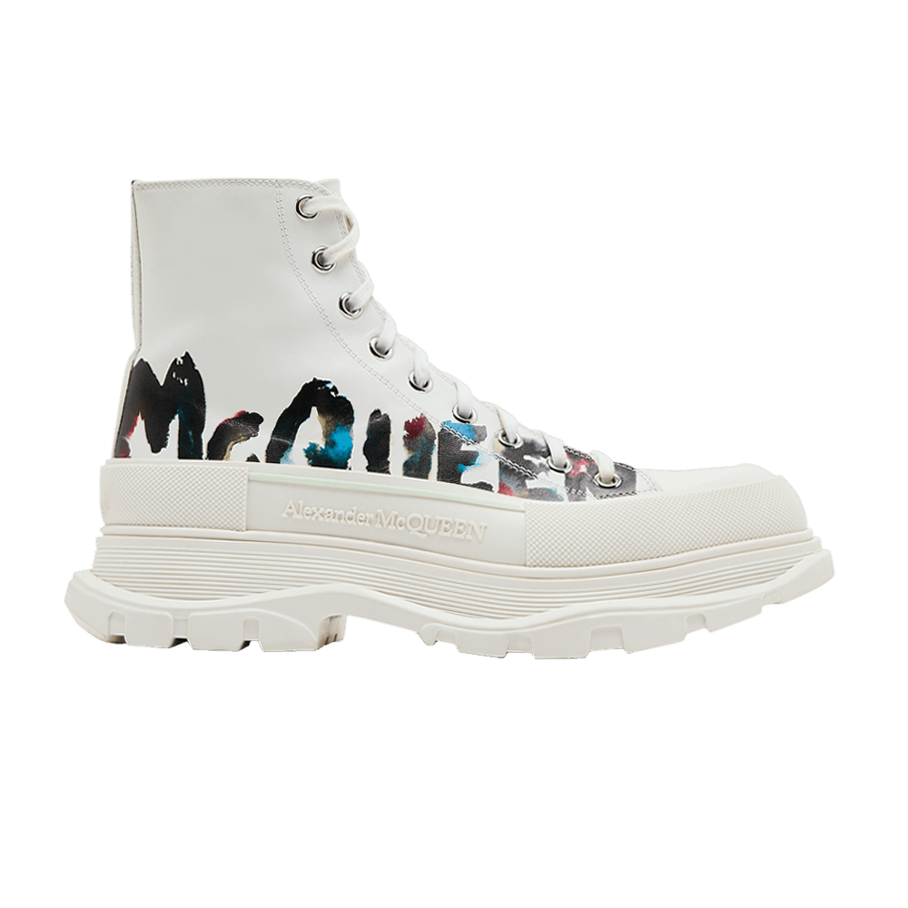 Alexander McQueen Tread Slick Boot 'Graffiti Logo - White Multi-Color ...
