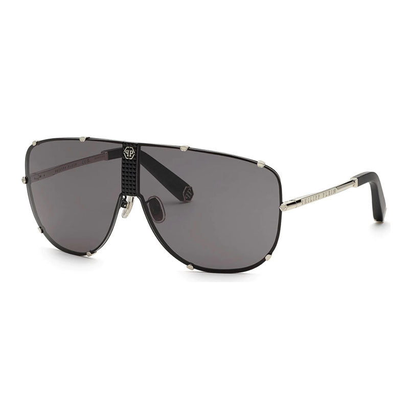 Philipp Plein Sunglasses Aviator Rimless, Silver Frame and Grey Lens S ...