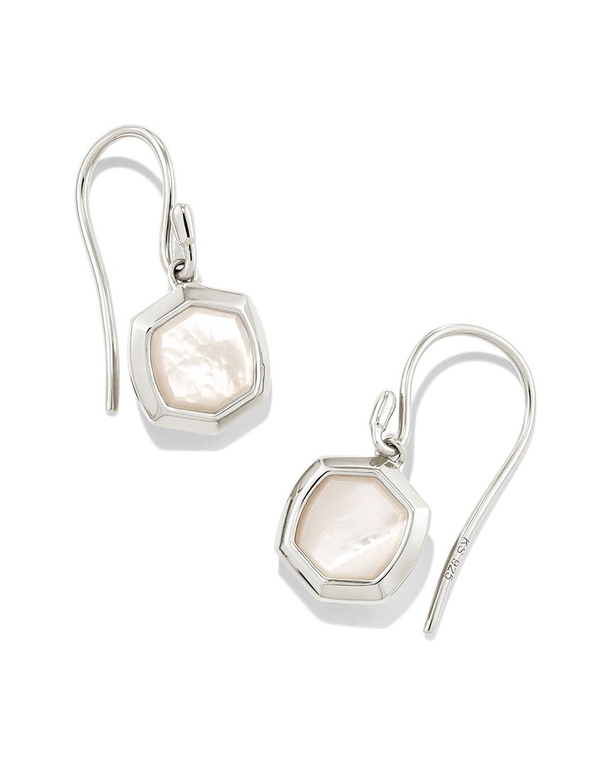 Kendra Scott Davis Small Silver Mother Of Pearl Drop Earring – Bluefly