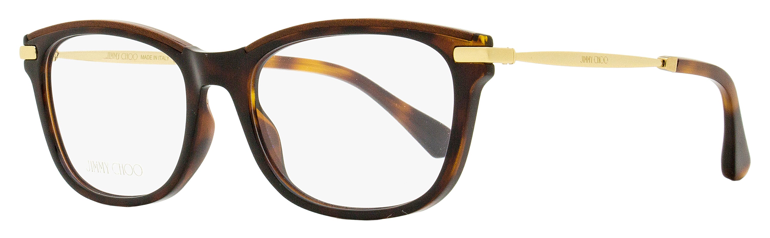 Jimmy Choo Rectangular Eyeglasses JC248 OCY Havana/Gold 53mm – Bluefly