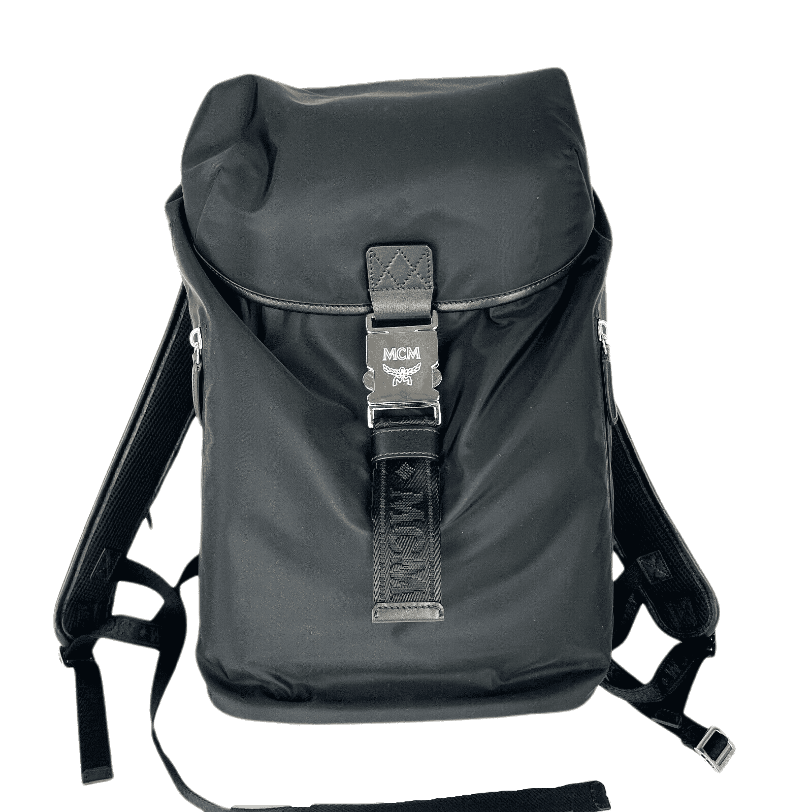 MCM Black Nylon Luft Hoodie with Detachable Hood Backpack – Bluefly